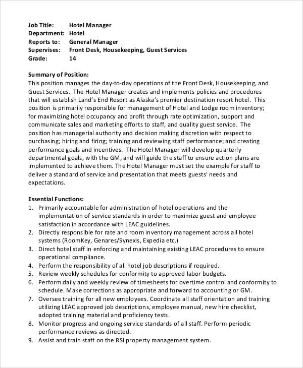 What Is A General Manager Job Description Topiatwink