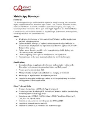 Applications Developer Job Responsibilities – Job Responsibilities