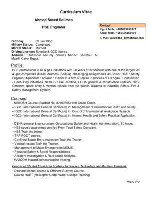 HSE Engineer Job Responsibilities – Job Responsibilities