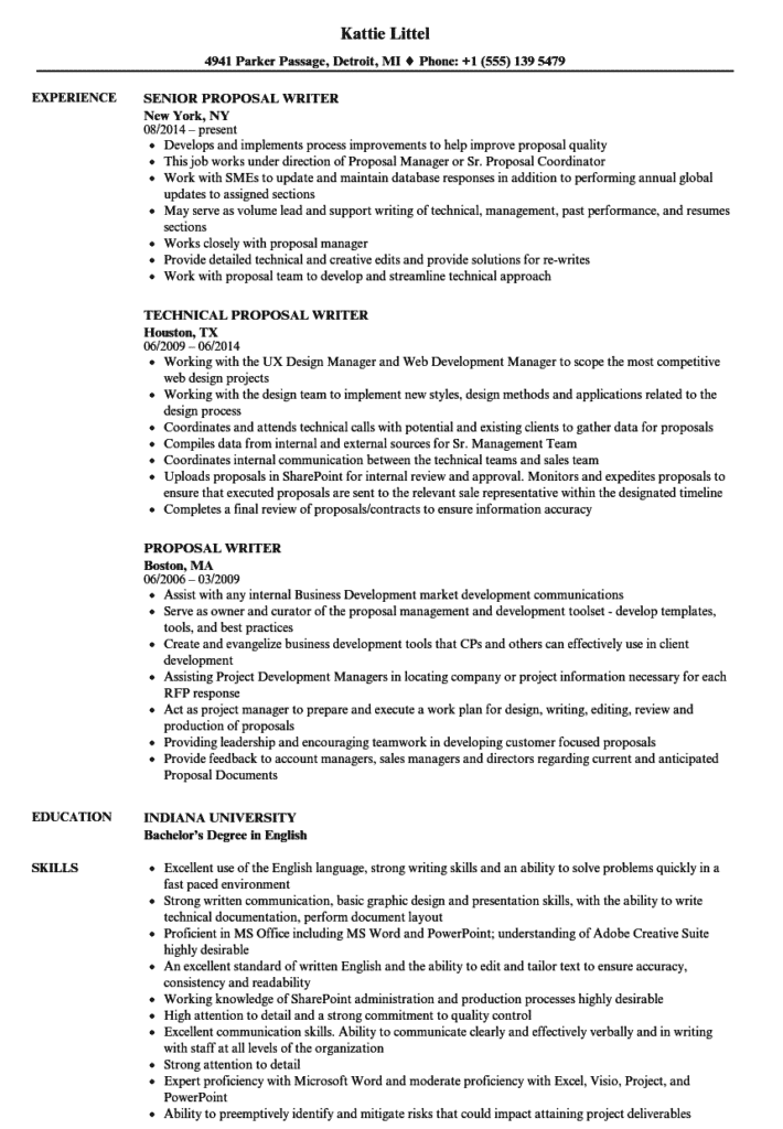 Proposal Writer Job responsibilities – Job Responsibilities