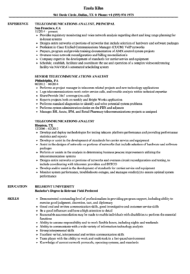 Telecommunications Analyst Job Responsibilities – Job Responsibilities
