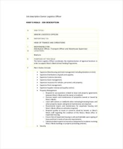 Logistic Officer Job Responsibilities – Job Responsibilities