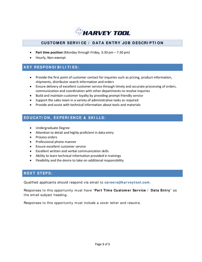 Data Entry Job Responsibilities – Job Responsibilities