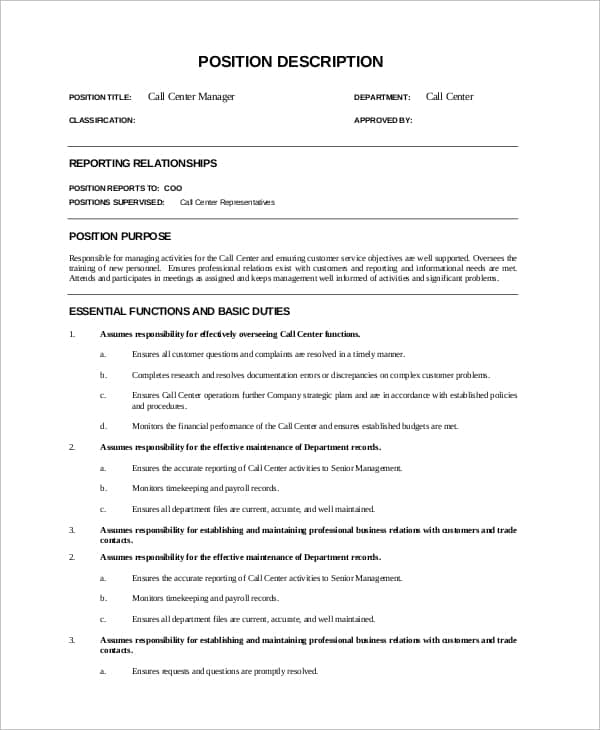 BPO Job Responsibilities Job Responsibilities