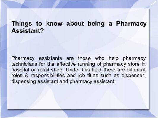 Pharmacy Assistant Job Responsibilities – Job Responsibilities